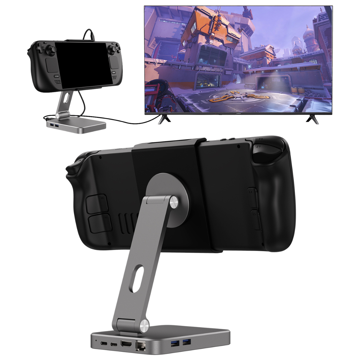 Antank Adjustable Stand for Steam Deck with Built-in 6-in-1 Hub ...